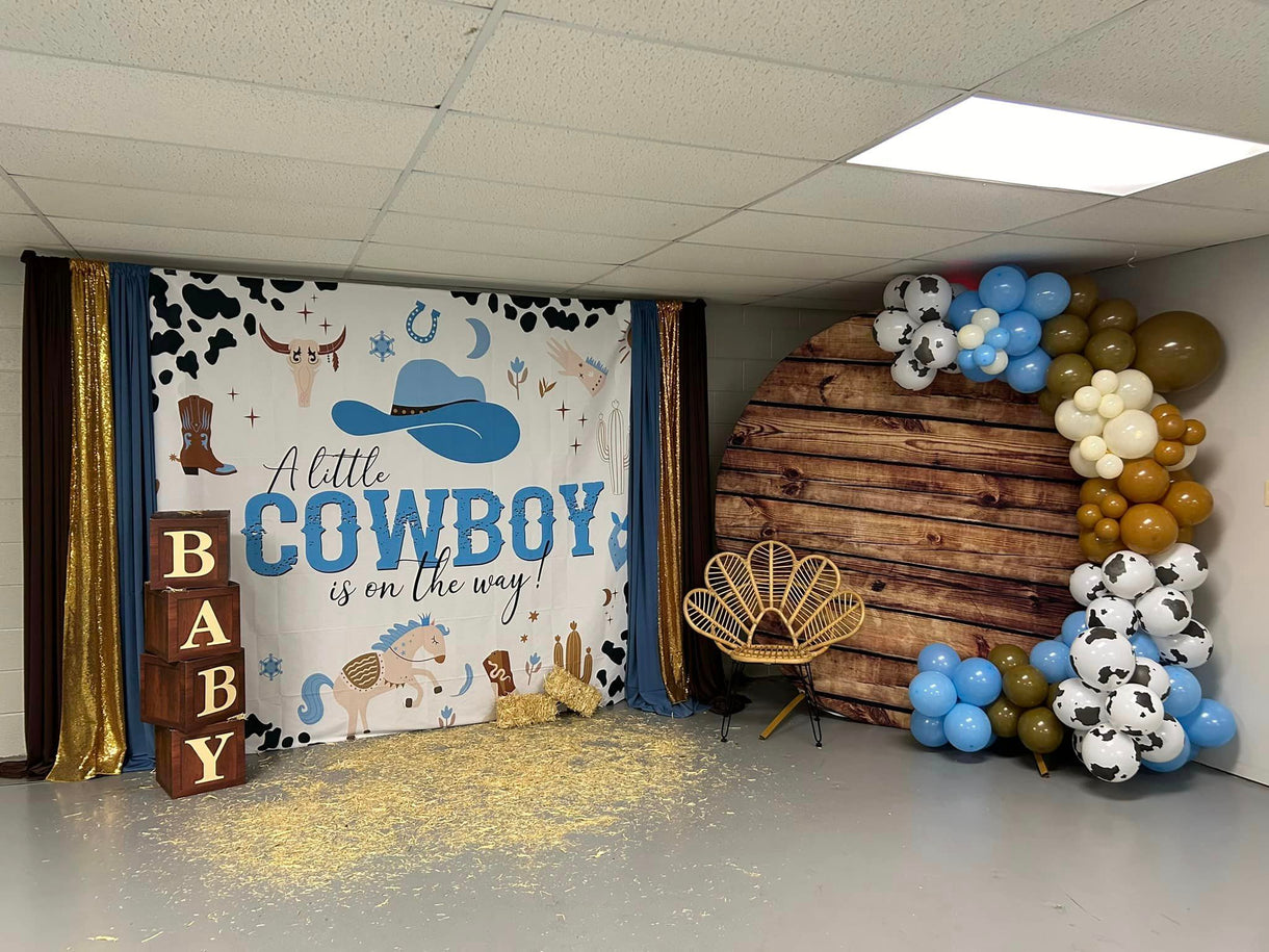 Mocsicka A Little Cowboy is on the Way Baby Shower Party Backdrop ...