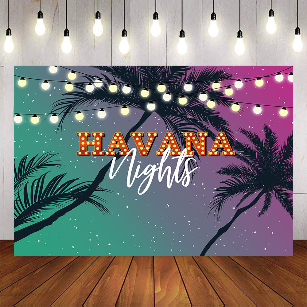 Mocsicka Havana Night Plam Trees Theme Party Backdrop – Mocsicka Party