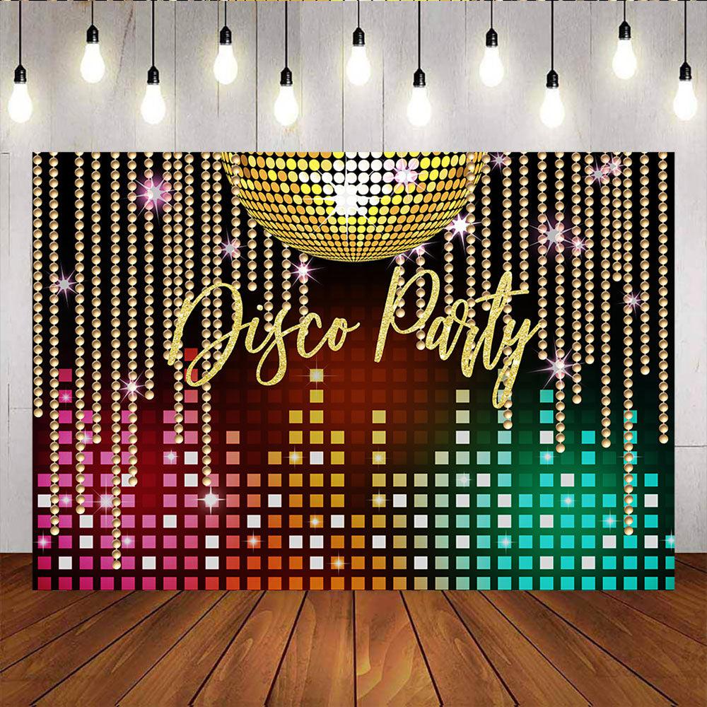 Disco Party Decoration Props Neon Adults Scene Setters Shiny Backdrops ...